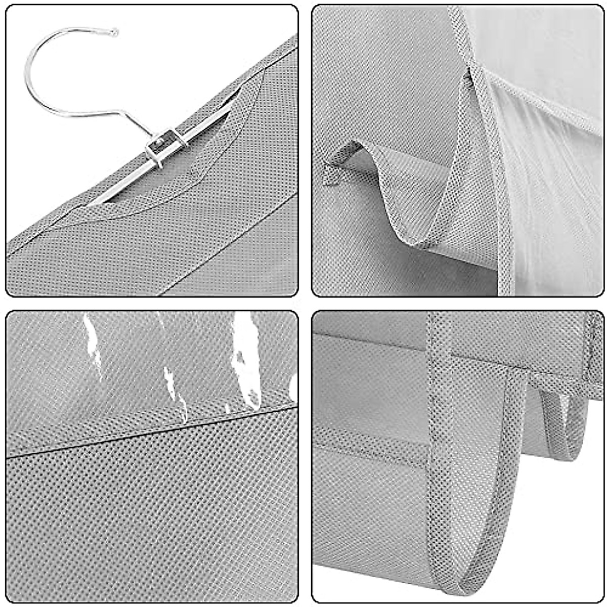 ZB.soar Handbag Purse Organizer, 8 Pockets, Dust Proof Purse Organizer Closet, Wardrobe Closet Organizer, Washable Handbag Organizer for Women Small and Medium Size Handbags Purse (Grey)