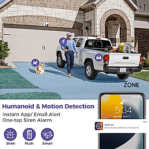 [Auto-Track & 10X Zoom] XMARTO 10CH WiFi 6 HD PTZ Security Camera System Wireless Outdoor/Indoor, Dual-WiFi 4K NVR with 8X Rotate 6MP Home Cams, 1TB HDD (Plug-in 24/7 Surveillance, WiFi-Relay)