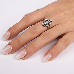 SURANO DESIGN JEWELRY Sterling Silver Saint Jude Diamond Cut Finish Ring (6)