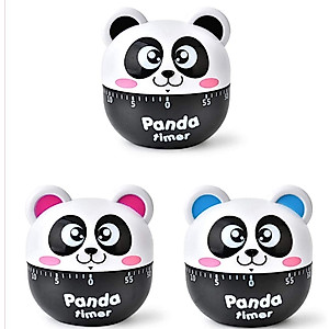 Cartoon Timer Cute Mechanical Timer Alarm for Home and Kitchen, Cooking, Baking, 60 Minutes,2.7inch (Panda)