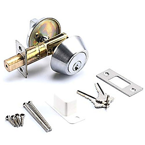 LYNN HARDWARE Heavy Duty Designer Commercial Deadbolt (Single Cylinder lock, Satin Chrome, 26D) Non-Handed, Grade 2 Industrial - UL 3 Hour Fire Rated & ADA Compliant | Wood or Metal Doors
