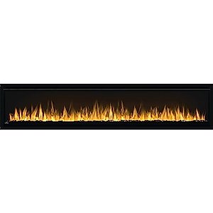 Napoleon Alluravision Slimline 60 Wall Mount Electric Fireplace - Multi-Color Flames with Large Crystal Cubes and Natural Looking Driftwood Logs - with Remote Control - NEFL60CHS-1