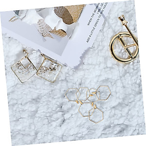 VILLCASE 150 pcs Earrings Hanger Earrings Geometric Earring Charms Geometric Frame Pendants Earring Pendant Dangle Charms Earrings Wire Hoops Bag Backless Stainless Steel Connector