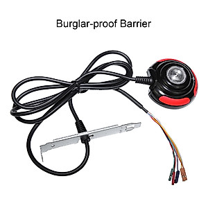 Vetroo Desktop PC Computer Case Power Supply On/Off Reset HDD Push Button with Blue LED Lights 1.6m Extension Cables Reset Switch