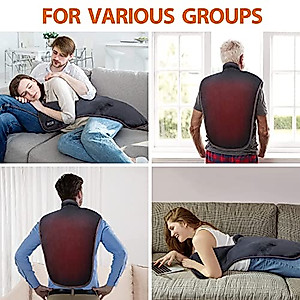 Snailax Heating Pad for Neck and Shoulders,Large Heating Pads for Back Pain Relief, Electric Back Heated Wrap,Fast Heat Pad with Massager & 5 Massage Mode, Auto Shut Off,Gifts for Women,Men