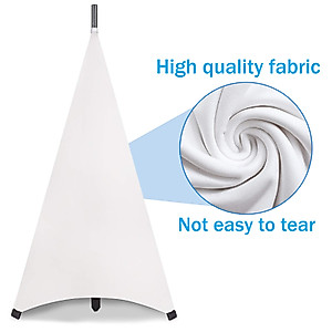 Dofilachy Speaker Stand Cover-DJ Bag with 360 Degree Cover, Speaker Tripod Scrim Cover for Speaker/Lighting with Free Travel Bag (Two Pack-white)