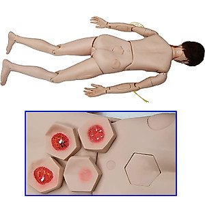 PreAsion Training Manikin Model Trauma Model Anatomical Human Model Demonstration Manikin Patient Care for Nursing Female-Male Wound Training Mannequin Patient Care Education Teaching 63’’Life-Size