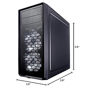 Fractal Design Focus G - Mid Tower Computer Case - ATX - High Airflow - 2X Fractal Design Silent LL Series 120mm White LED Fans Included - USB 3.0 - Window Side Panel - Black