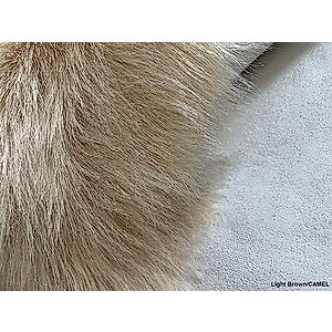 LAMBZY White Brown Tips Faux Fur Rug 3’6”x5’6” Bedroom Wool Rug Soft Hypoallergenic Carpet Large Silky Shag Area Rug Washable Rug Soft Furry Rug Luxury Rug for Home Decor Sofa Living Room Kids Room