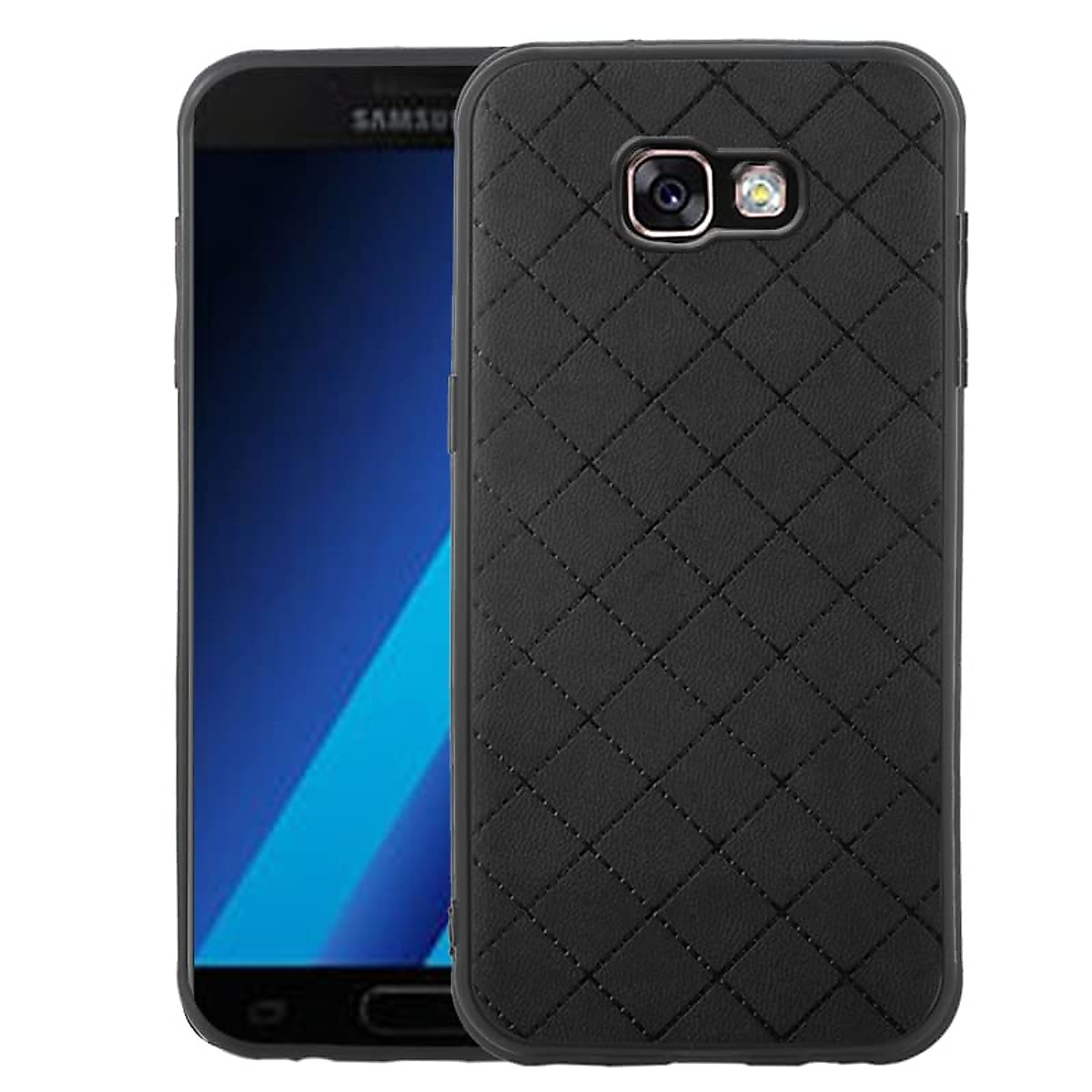 ELISORLI Compatible with Samsung Galaxy A3 2017 Case Rugged Thin Slim Cell Accessories Anti-Slip Fit Rubber TPU Mobile Phone Protection Silicone Soft Cover for Gaxaly 3A SM A320 A320M Women Men Black