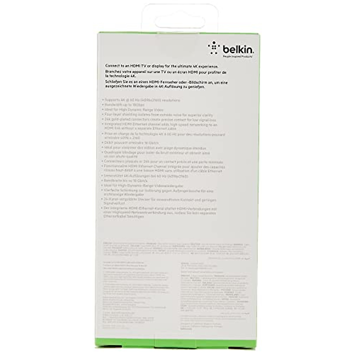 Belkin HDTV High-Speed HDMI Cable with Ethernet, 4K / Ultra HD Compatible (1 Meter / 3.3 Feet)