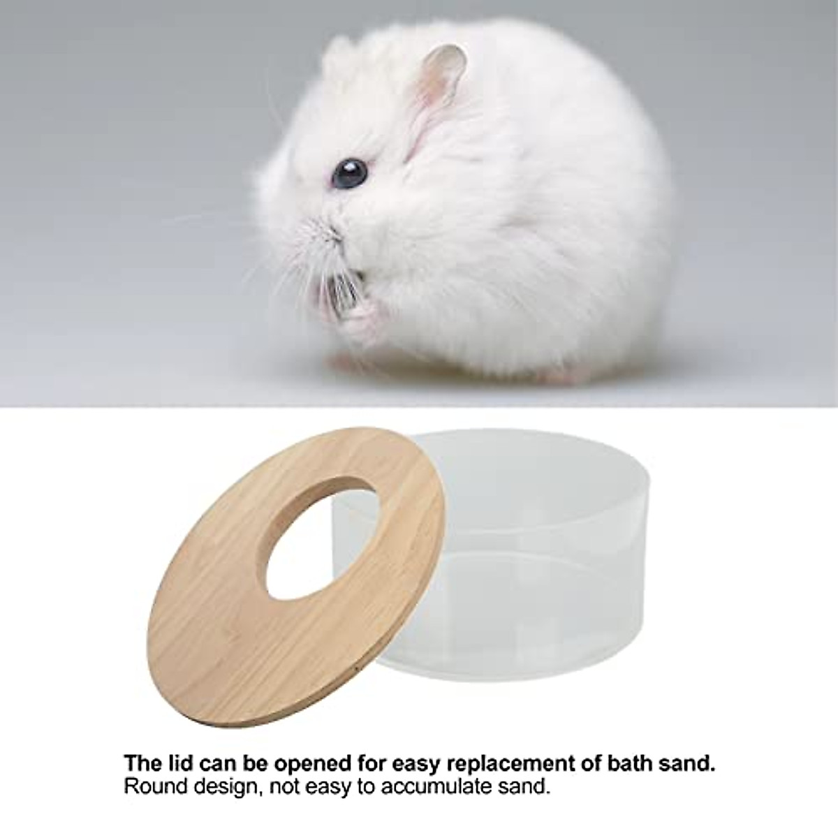 Hamster Sand Bathtub Transparent Acrylic Sand Bathroom Small Pet Bath Box for Hamsters Mice Lemming Gerbils or Other Small Pets(S)