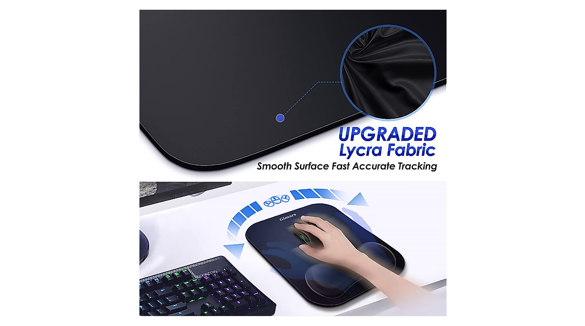 Gimars Large Ergonomic Mouse Pad with Memory Foam Wrist Rest