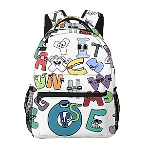 Alphabet Lore Backpacks for Boys Girls Teens Book Bag Travel Hiking Camping Work Bags