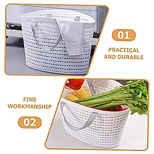 2pcs Plastic Laundry Basket The Tote Bag Basket for Blankets Hanger for Storage All Toiletry Bucket Cleaning Basket Hollow-out Basket Sundries Storage Bin Bedroom Storage Basket HOMOCONO