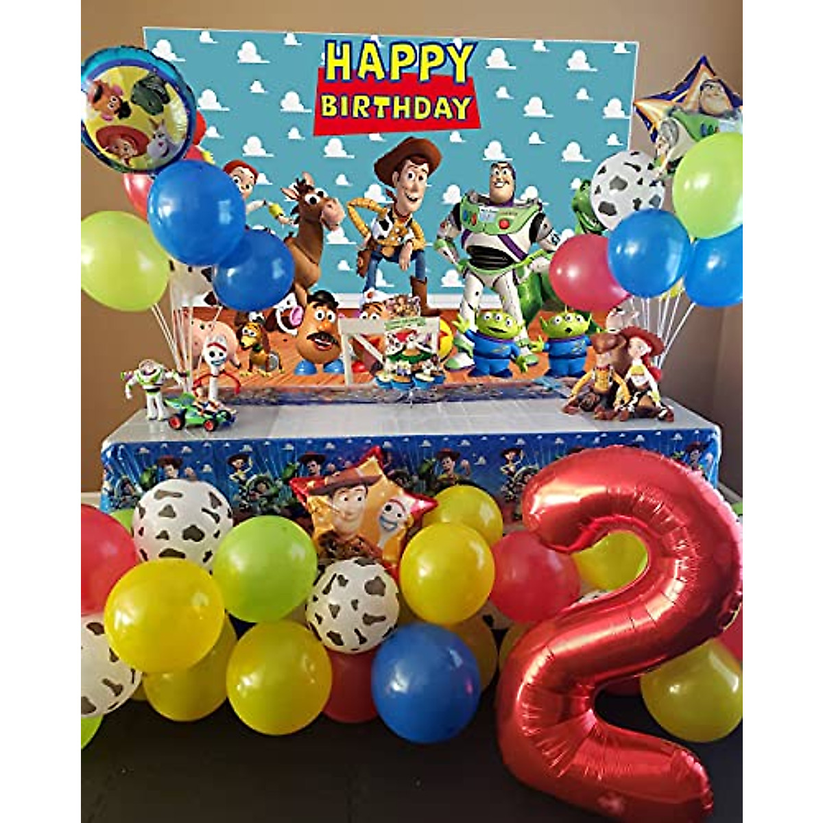 GUOBING Betta Cartoon Happy Birthday Backdrop for Toy Video Theme Party Kids Birthday Cake Table Decoration Backdrop Baby Birthday Banner Photobooth Background 7x5ft