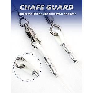 BLUEWING Fishing Deep Drop Rig with Glow Tubes 1pc Snapper, Tilefish Rig with 12/0 Stainless Steel Hooks, Barrel Swivel, 300lbs Line, 1pc