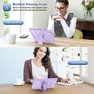 Soke Case for iPad (A16) 11th Generation 11-inch 2025, iPad 10th Generation 10.9-inch 2022, with Built-in Screen Protector and Kickstand, Rugged Full Body Protective Cover - Violet