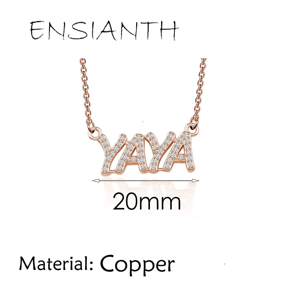 ENSIANTH Yaya Necklace Grandma Jewelry Yaya Letter Necklace Nana Mimi Gigi Gift Family Jewelry (RG)