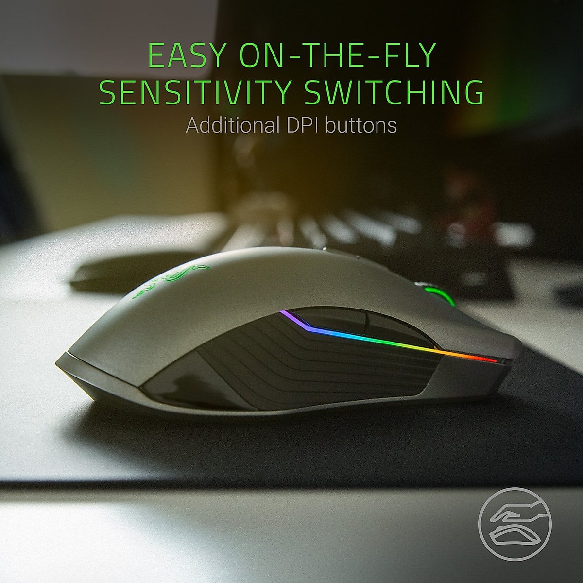Razer Lancehead - Wireless Gaming Mouse: 16, 000 DPI Laser Sensor - Chroma RGB Lighting - 8 Programmable Buttons - Mechanical Switches
