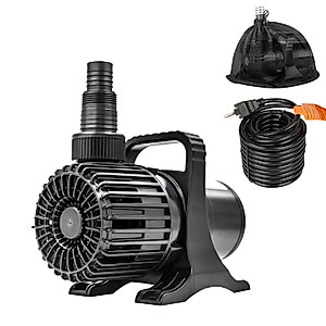 OYO WATER 1800 GPH Pond Pump Waterfall Pumps Submersible Outdoor Water Fountain Pump with Barrier Pump Bag 32.8FT POWER CORD