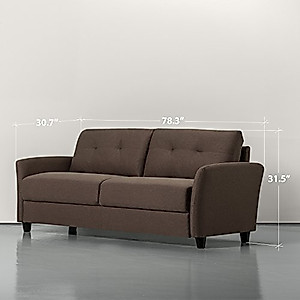 ZINUS Ricardo Sofa Couch Tufted Cushions, Easy, Tool-Free Assembly, Chestnut Brown