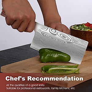 House Meat Cleaver 8 Inch, Chef Knife for Meat Cutting, High Carbon German Stainless Steel with Ergonomic Handle for Home, Kitchen & Restaurant