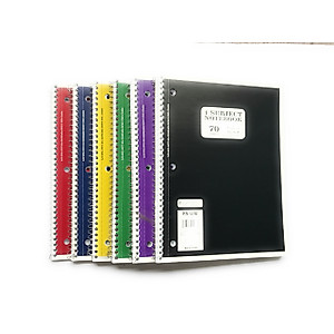 Pen+Gear 1 Subject Notebook College Ruled 70 Sheets 10.5 in X 8 in 6 Pack