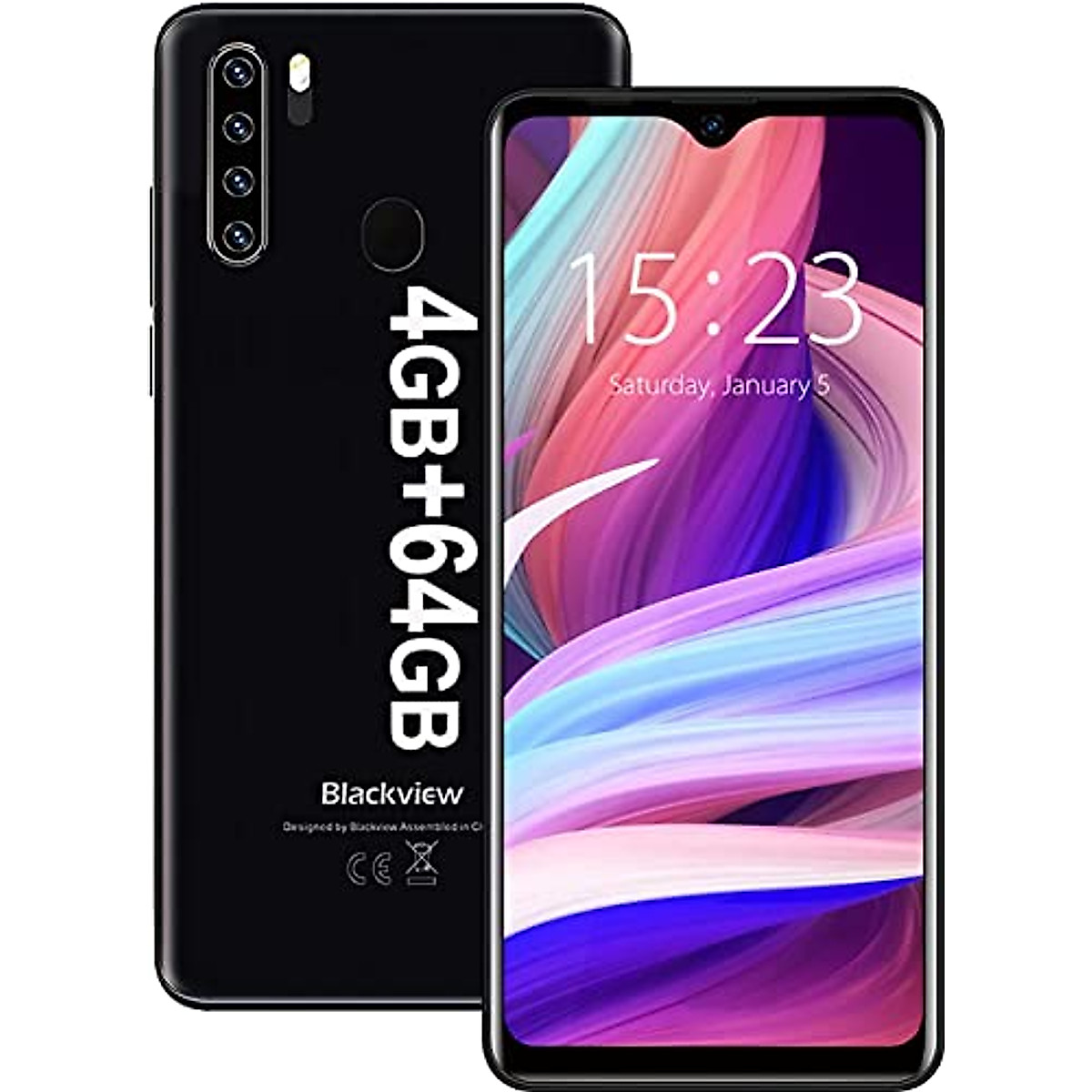 Blackview Unlocked Smartphones, A80 Plus, Dual sim Unlocked Cell Phones, Bundle Android 10 OS 4GB+64GB ROM, 6.5" HD+, Fingerprint Face Detection, 4680mAh Capacity Battery, 4G tmobile Android Phone