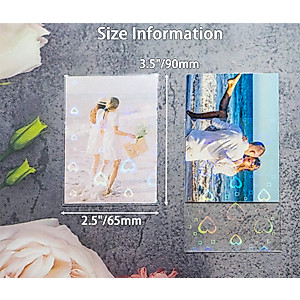 50 Pcs Clear Laser Flashing Card Sleeves for Standard Size Trading Cards, Love Heart Shape Photocard Sleeves for Kpop Photos, Holographic Foil Soft Card Protector 2.5X 3.5 for Photocard,Game Cards