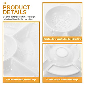 Cabilock Veggie Tray Ceramic Divided Serving Divided Serving Tray Serving platters Salad Plate Dishes Porcelain Fruit Appetizer Plates Ceramic
