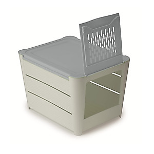 Snips Potato, Onion and Vegetable Keeper Food Storage Container, 10.2" x 7.87" x6.89", White/Gray