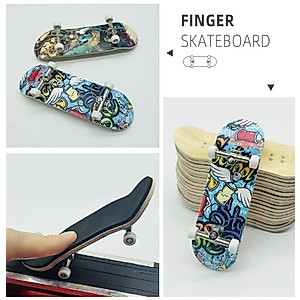 Maple Wooden Finger Skateboard, Professional Fingerboards Wheels with Bearings, Mini Fingerboard Finger Toy for Adults and Kids (AA6)