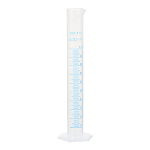 Baluue 100ml Plastic Graduated Cylinder, Transparent Measuring Cylinder with Precisely Blue Tick Marks Scientific Measuring Cylinder with Extra Stable Base for Laboratory Science Projects
