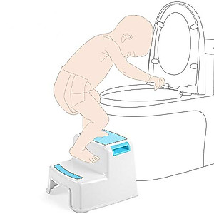 2 Step Stool for Kids(2 Pack,Pink) - Toddler Step Stools for Toilet Potty Training, Bathroom and Kitchen - Slip Resistant Soft Grip for Safety, Stackable