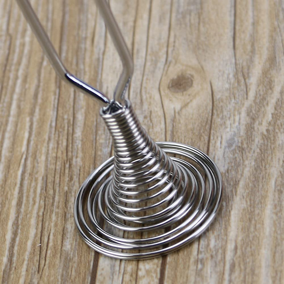 Coil Whisk Eggs, 8 Inch Egg Beater, Stainless Steel Wire Whisk, Egg Whisker with Rotating Spring, Flexible Egg Beater, Hand Eggbeater for Cooking Whipping Mixing Blender Kitchen Cream Egg