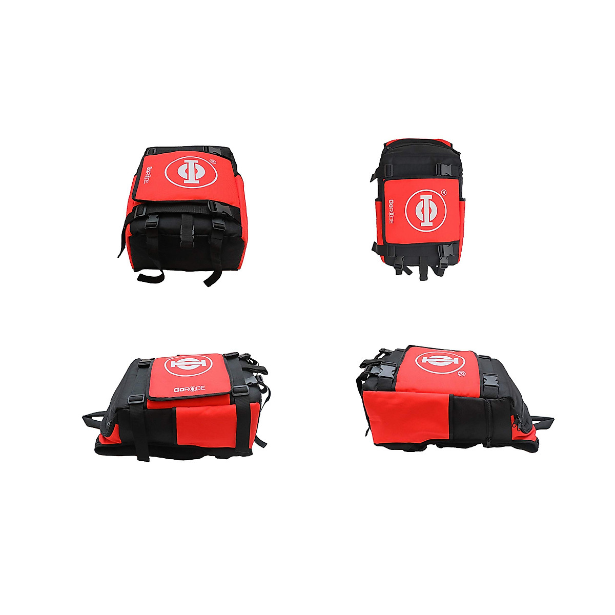 GoRide Electric Longboard Skateboard Backpack Bag Carrier with Laptop Holder (Black, Red)