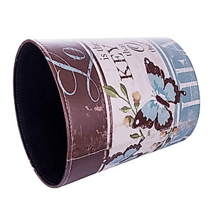 Lingxuinfo Scakbyer Trash Can, European Style Waste Paper Bin Wastebasket Garbage Can Uncovered Waste Bin for Kitchen Bathroom Bedroom - Butterfly Pattern