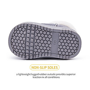 BMCiTYBM Baby Snow Winter Boots Girls Boys Cold Weather Faux Fur Shoes 6 12 18 24 Months Grey Size 12-18 Months Toddler