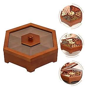 Homoyoyo 1pc Nut Compartment Box Tray Candy Dish Food Containers with Lids Food Serve Plate Candy Serve Holder Candy Serve Plate Fruit Serve Plate Candy Container Grid Storage Box Glass