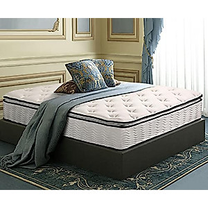 EASELAND King Size Mattress - 10 inch Bamboo Pillow Top Hybrid Mattress in a Box, Innerspring &Cooling Gel Memory Foam Mattresses for Supportive & Pressure Relief, Medium Firm