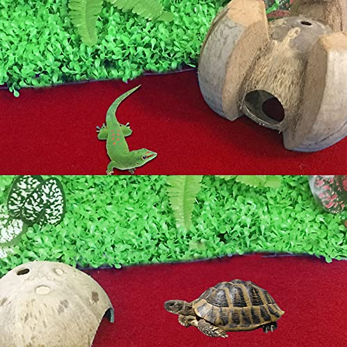 BNOSDM 2 Pieces Reptile Carpet Bearded Dragon Terrarium Substrate Mat Reptile Cage Mat Bedding Supplies for Leopard Gecko Lizard Iguana Snake Tortoise