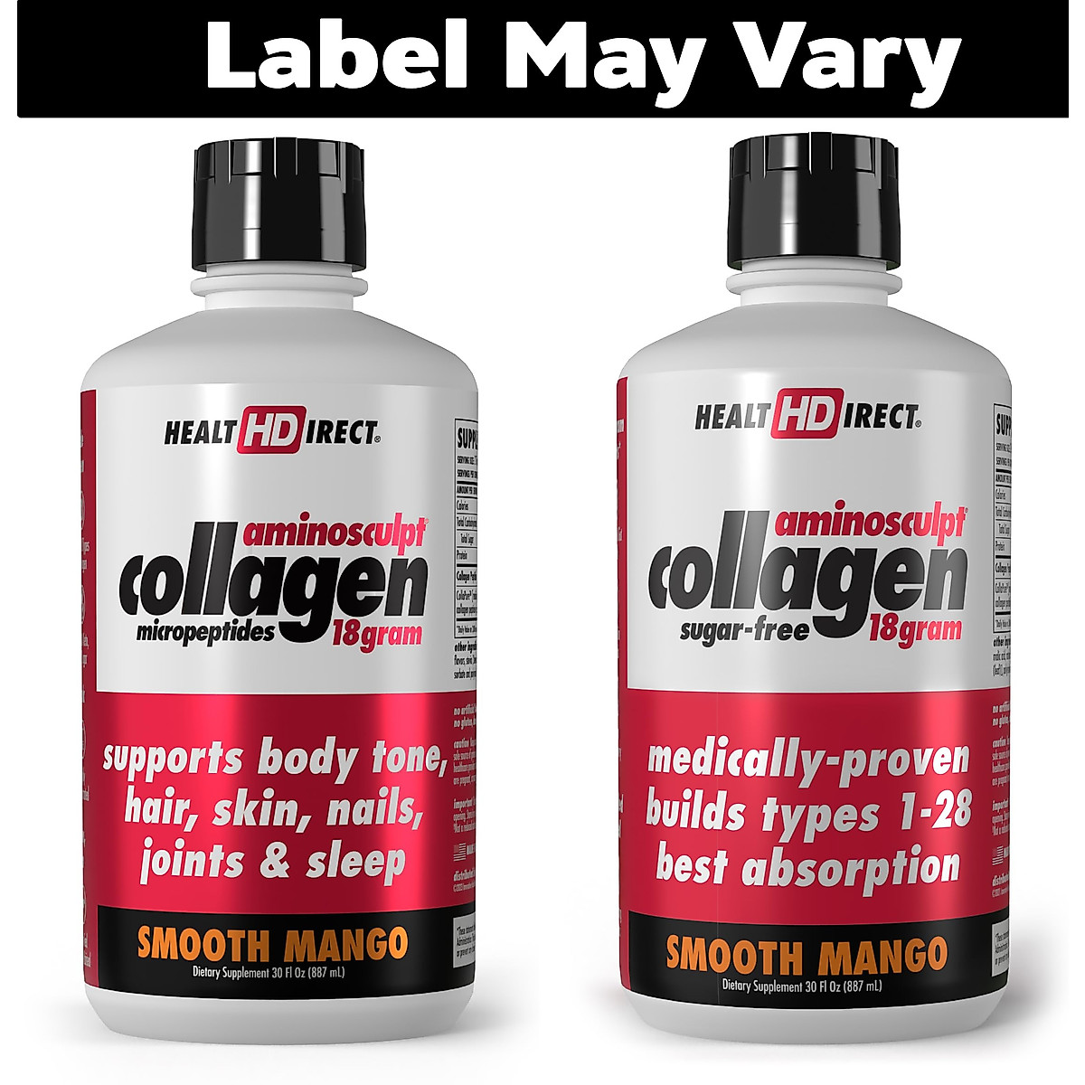 HEALTH DIRECT AminoSculpt Sugar-Free Collagen Supplement - High Potency Medical-Grade Protein for Hair, Skin, Nails & Joints, Grass-Fed, Non-GMO, Liquid Collagen - Smooth Mango - 30 Fl Oz