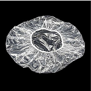 100 PCS Clear Disposable Plastic Shower Caps Large Elastic Thick Bath Cap For Women Spa,Home Use,Hotel and Hair Salon,Pack of 100 Individually Wrapped