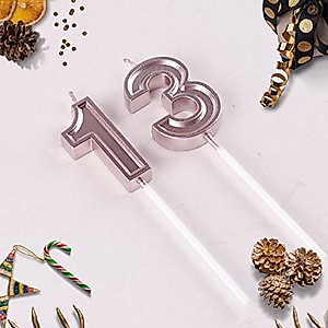 BEAN LIEVE 13th Birthday Decorations - Including 13th Birthday Sash, 13th Birthday Diamond Crown/Tiara, Birthday Candles and Cake Toppers, Rose Gold Maiden Gift 13th Birthday Celebration.