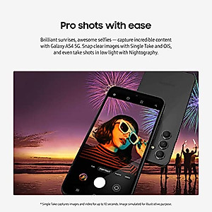 SAMSUNG Galaxy A54 5G A Series Cell Phone, Factory Unlocked Android Smartphone, 128GB w/ 6.4” Fluid Display Screen, Hi Res Camera, Long Battery Life, Refined Design, US Version, 2023, Awesome Violet