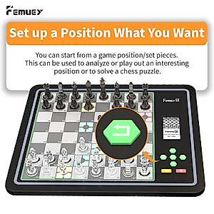 Electronic Chess Set, Chess Set Board Game, Computer Chess Game, Electronic Chess Game, LEDs,Built-in Battery, Great Partner for Play and Practice