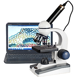 AmScope 40X-1000X LED Student Microscope + 5MP USB Camera (M150C-E5)