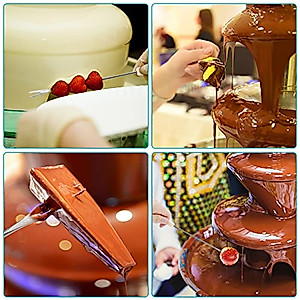 Outamateur 32-Ounce Chocolate Fondue Fountain,3-Tier Electric Chocolate Melting Machine with 6PCS Fondue Fork,Stainless Steel Party Fountain,Hot Chocolate Fountain Pot for Nacho Cheese,BBQ Sauce,Ranch,Liqueurs