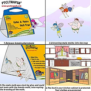 Dual Moth Traps for Clothes and Pantry Highly Effective All-Around Moth Traps,Pro Cloest Essentials Get Rid of Wool Moths with Natural Safe and Odor-Free Dual Premium Pheromone